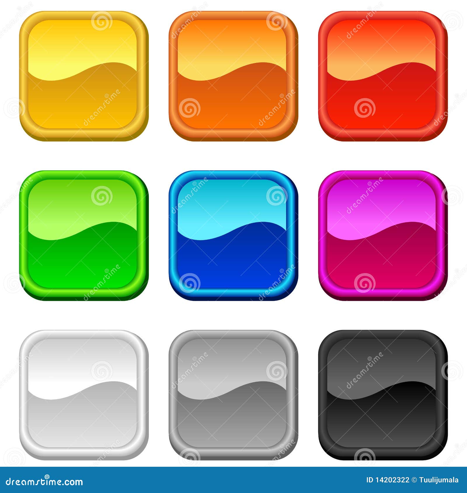Blank square buttons stock vector. Illustration of colorful - 14202322