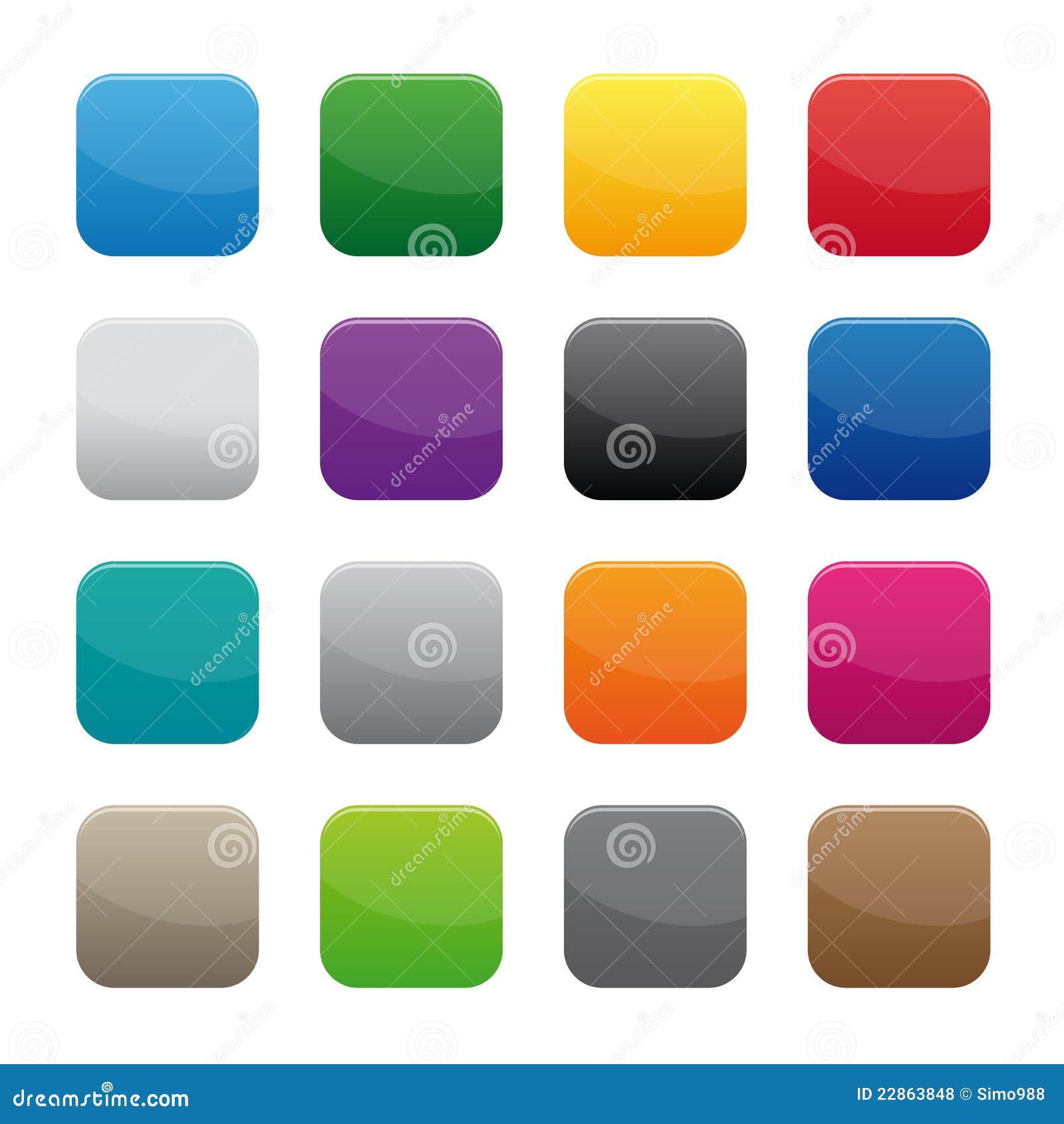 Blank square buttons stock vector. Illustration of icons - 22863848