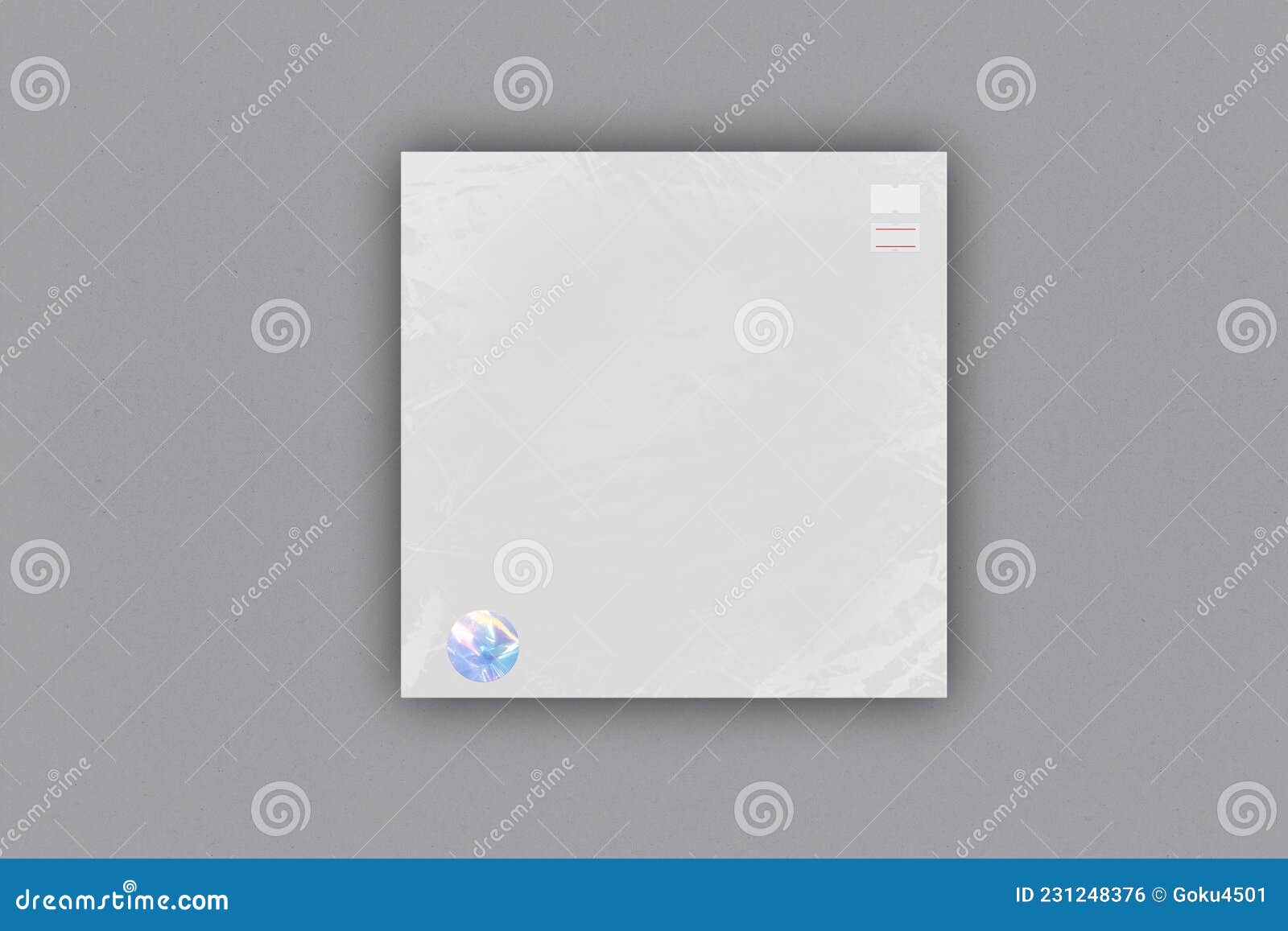 Blank Square CD Record Cover Package Envelope Template Mock Up with ...
