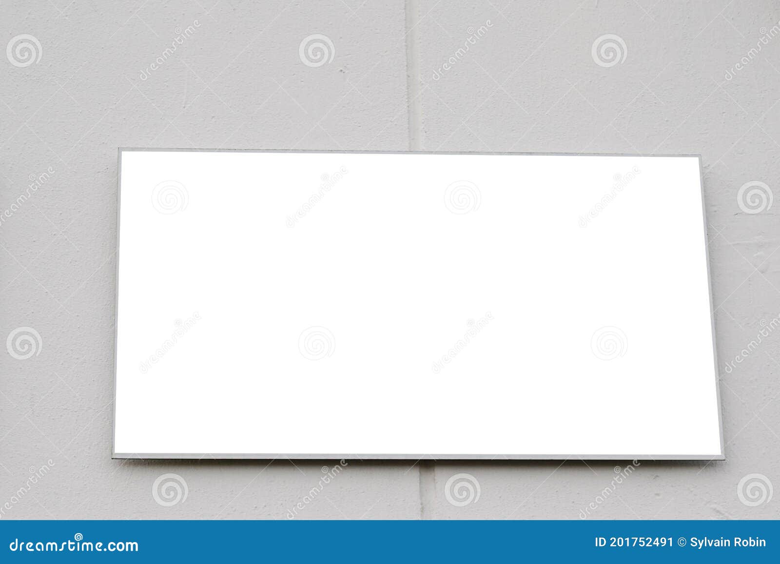 Blank Square Empty White Sign Board on Facade Building Modern Architect ...