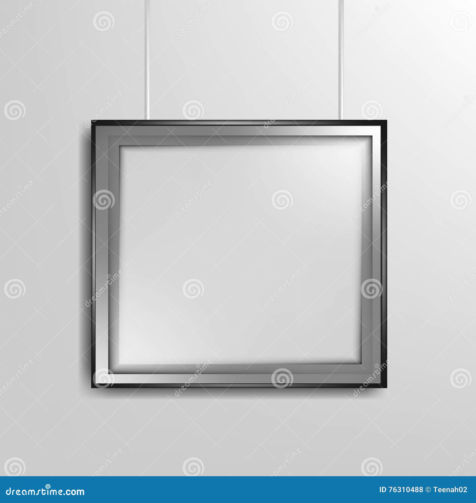 Blank Square Frame Hanging on Wall Stock Vector - Illustration of blank ...