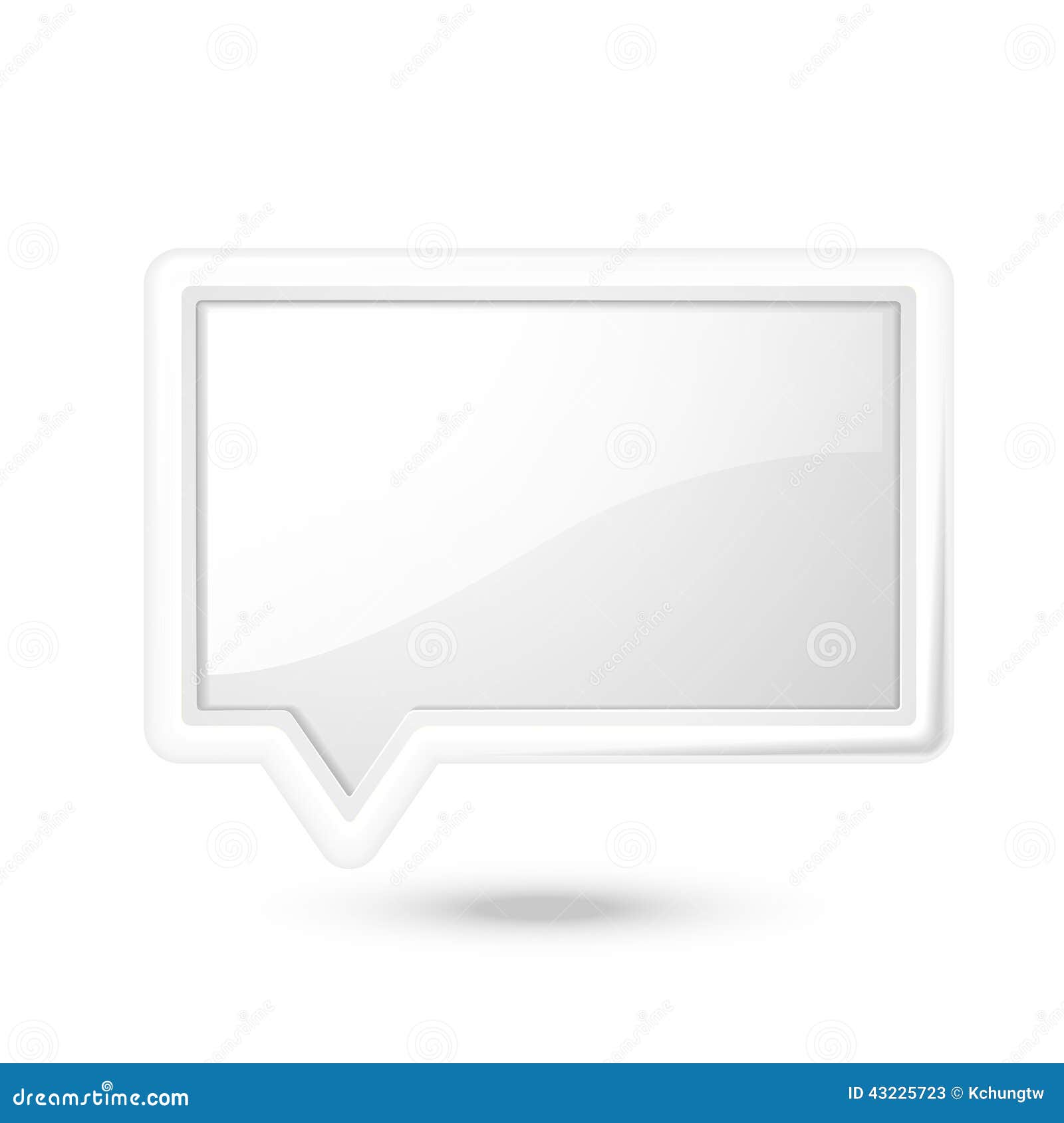 Blank Square Glossy Speech Bubble Stock Vector - Illustration of ...