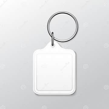 Blank Square Keychain with Ring and Chain for Key Stock Vector ...