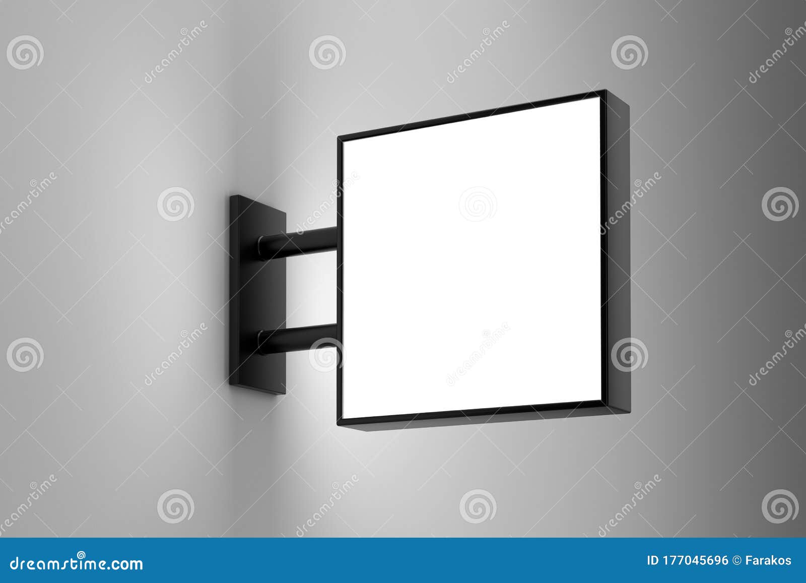 Blank Square Light Box Sign Mockup with Copy Space Stock Illustration ...