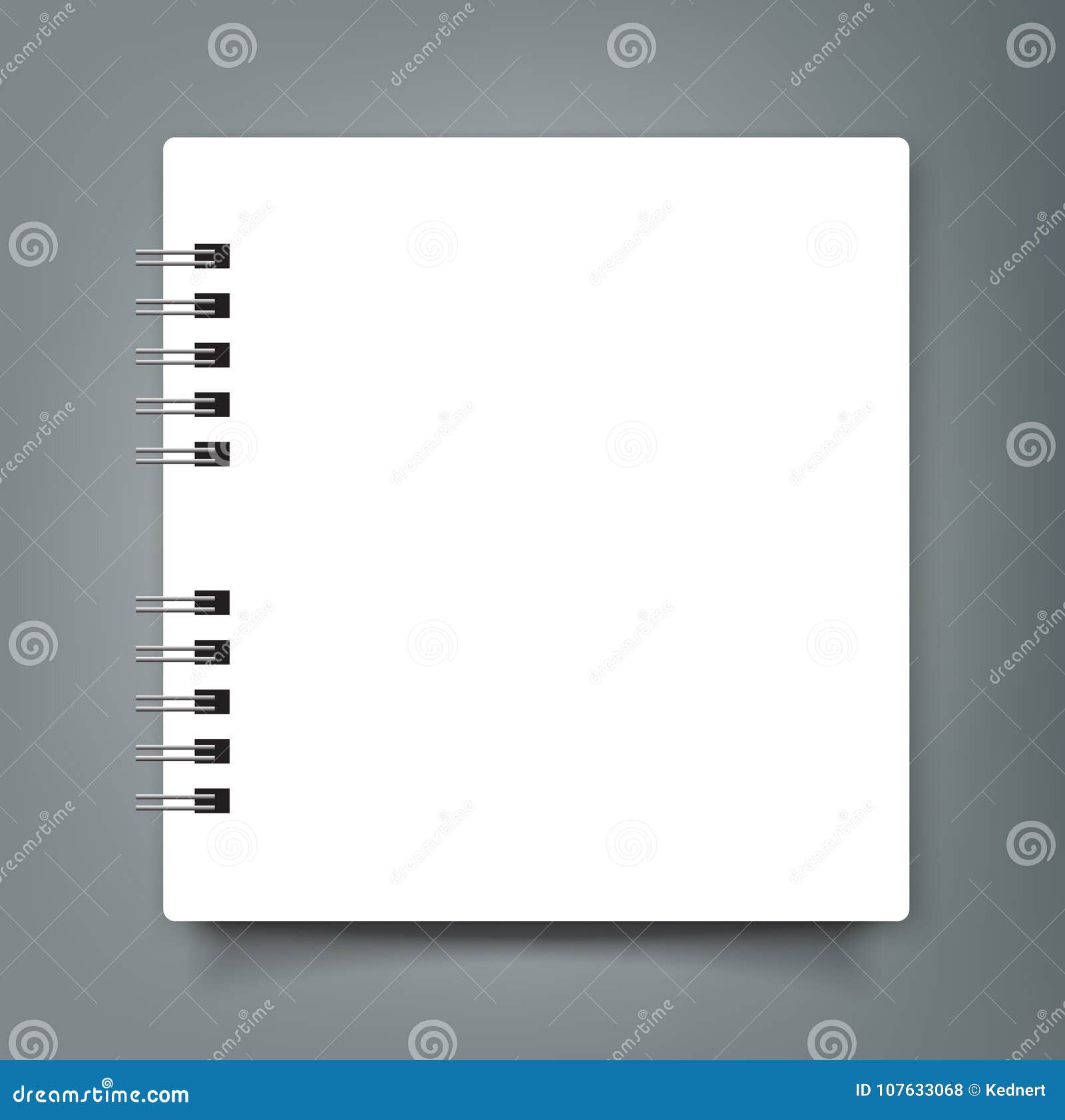 Blank Square Notebook Calendar Mockup Cover Template Stock Vector ...