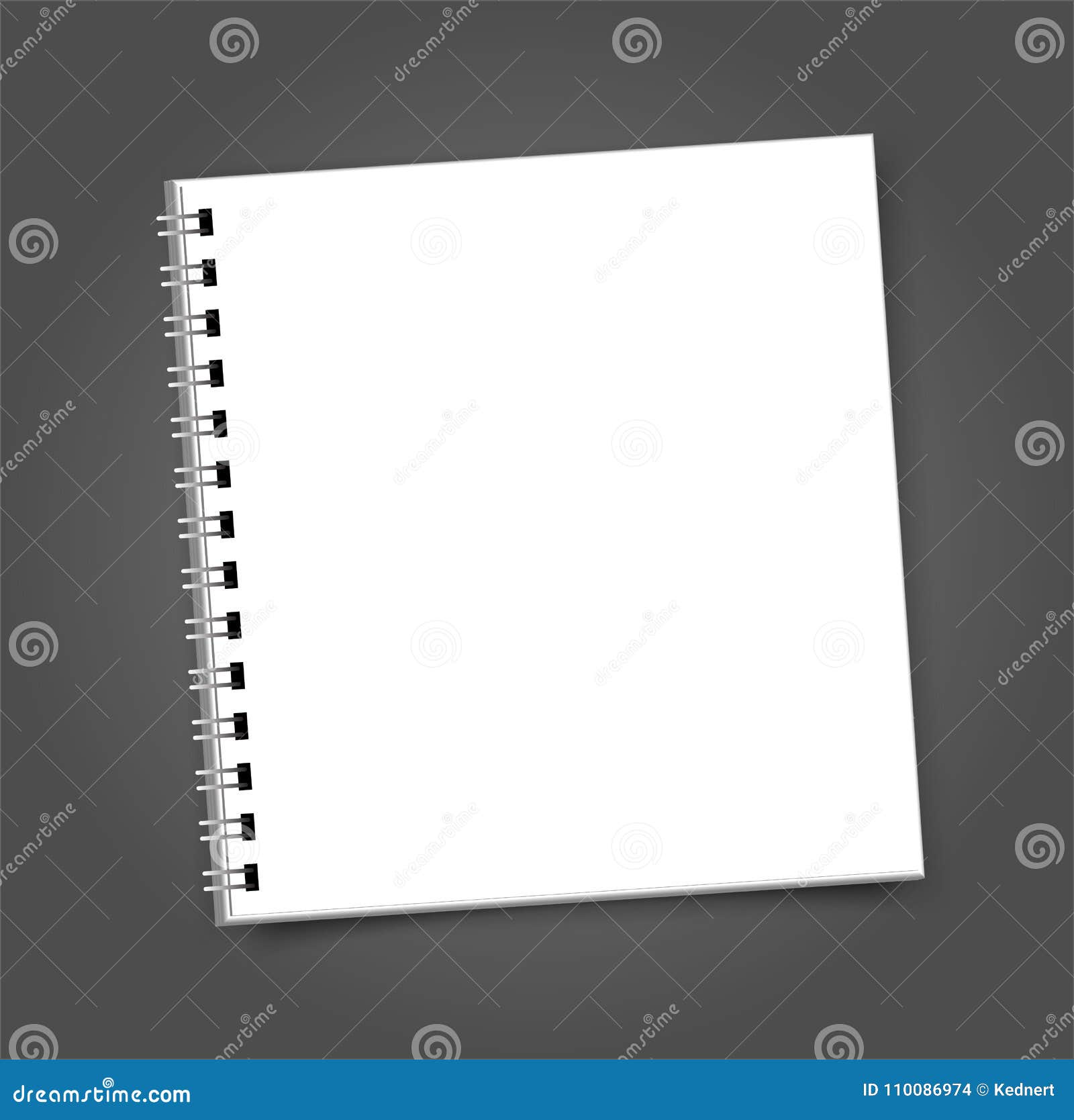 Blank Square Notebook Calendar Mockup Cover Template Stock Vector ...