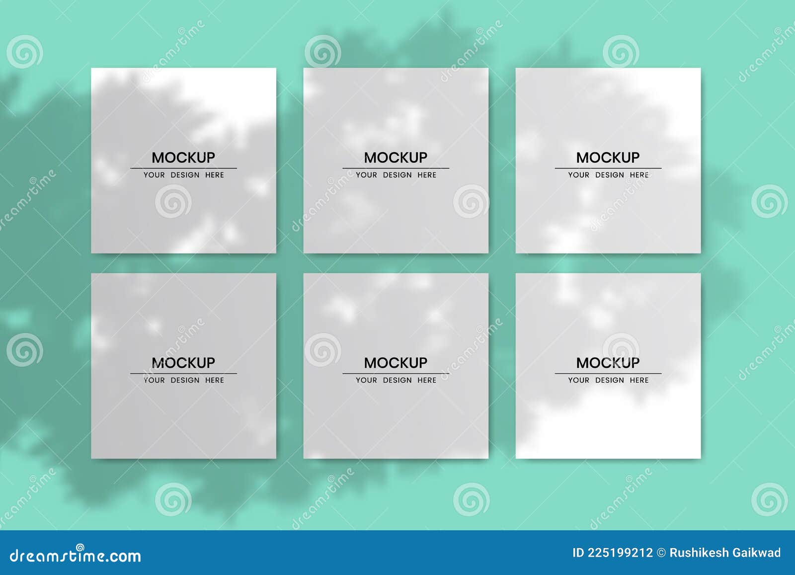 Blank Square Paper Cards Template with Shadow Overlay Effect Stock ...
