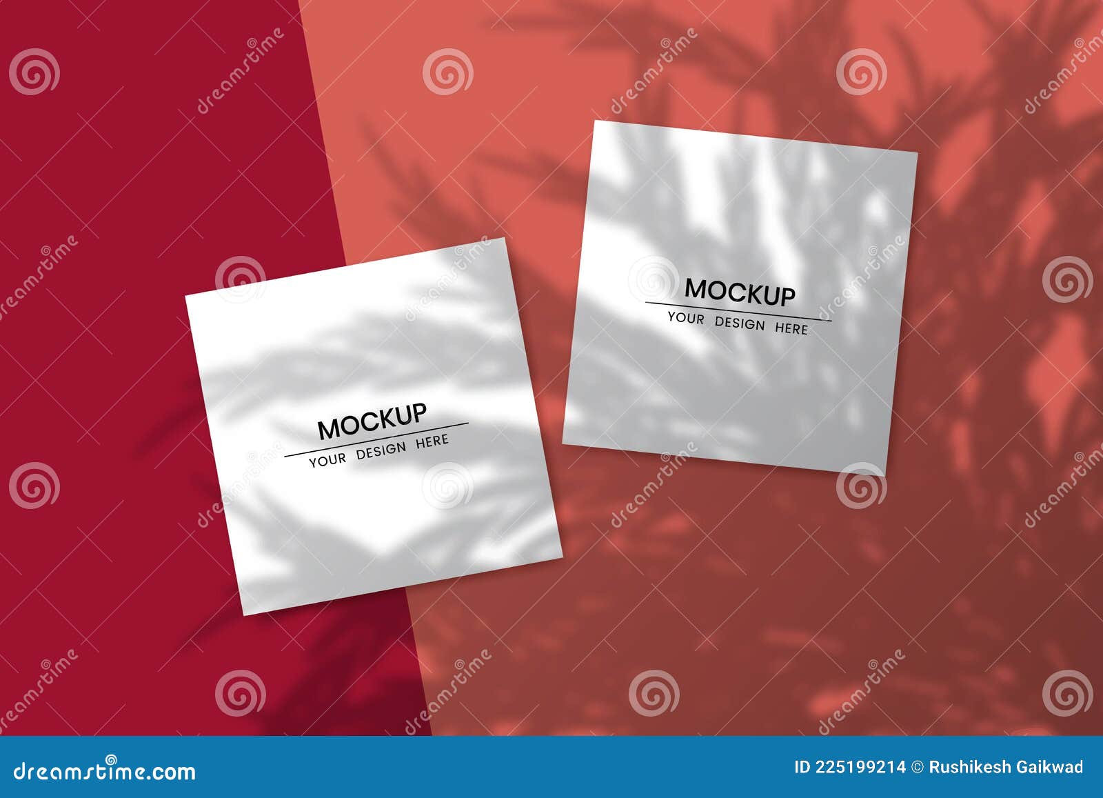 Blank Square Paper Cards Template with Shadow Overlay Effect Stock ...