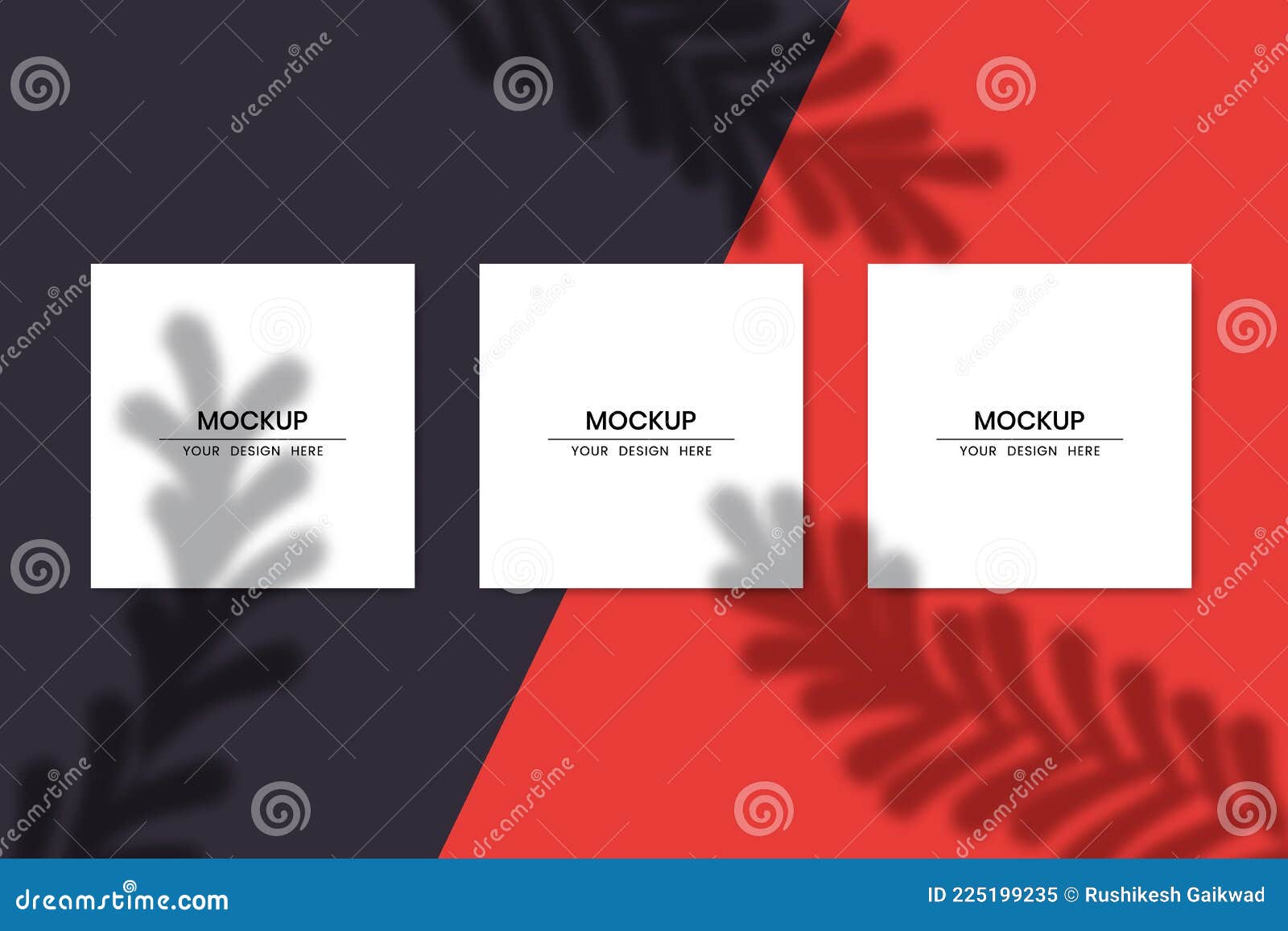 Blank Square Paper Cards Template with Shadow Overlay Effect Stock ...