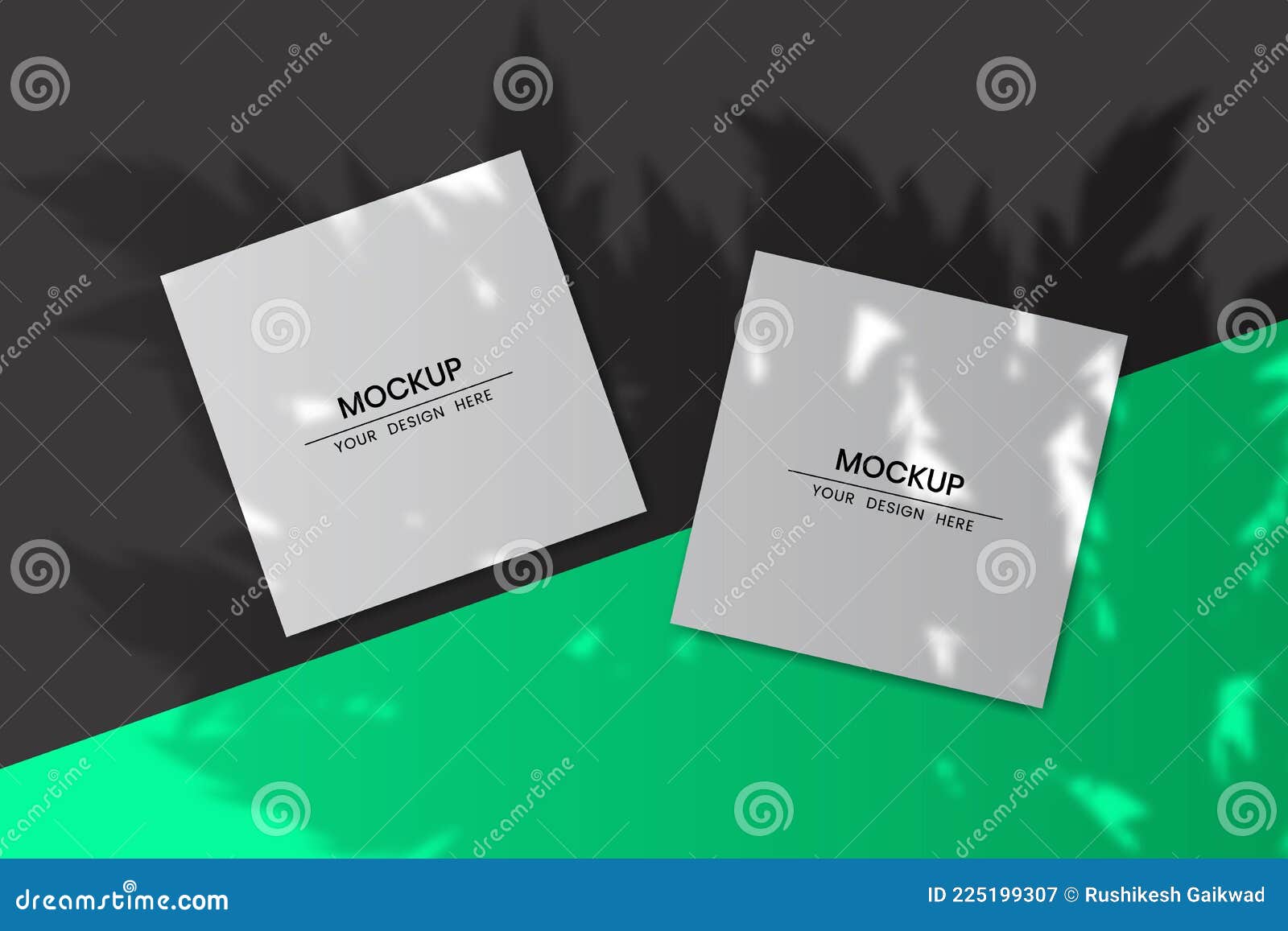 Blank Square Paper Cards Template with Shadow Overlay Effect Stock ...