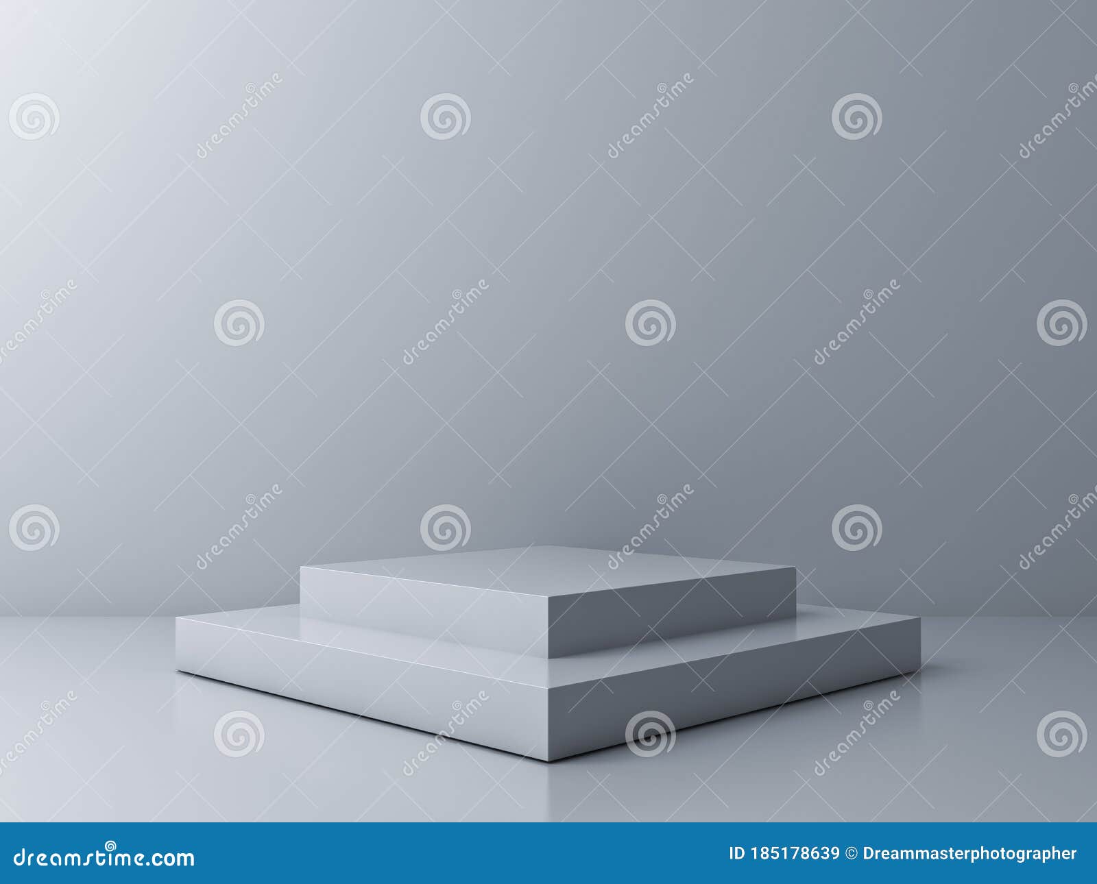 Blank Square Podium Stage Isolated on Gray Background Stock ...