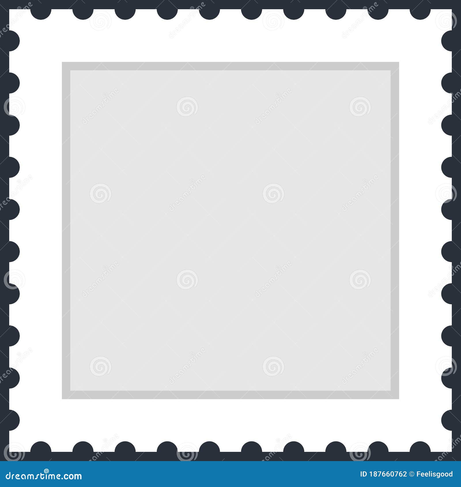 Blank Square Postage Stamp stock vector. Illustration of punching ...