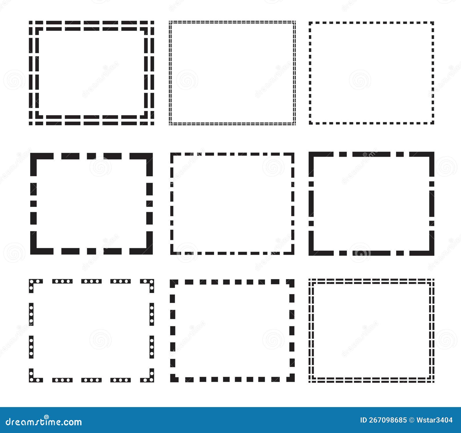 Blank Square Shaped Frame Border Vintage Design Set Illustration in ...