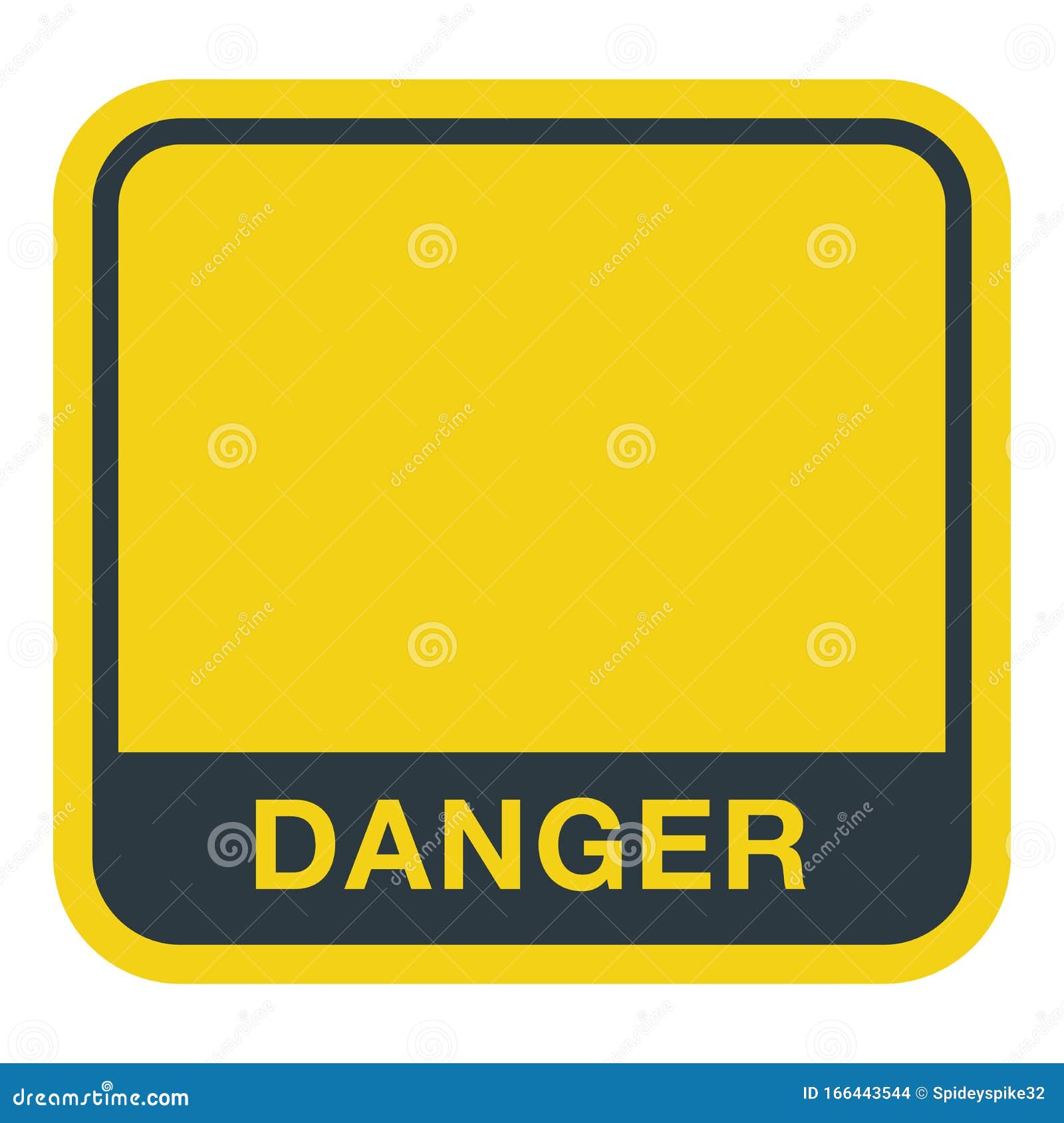 Blank Square Warning Sign with Text Bellow Stock Vector - Illustration ...
