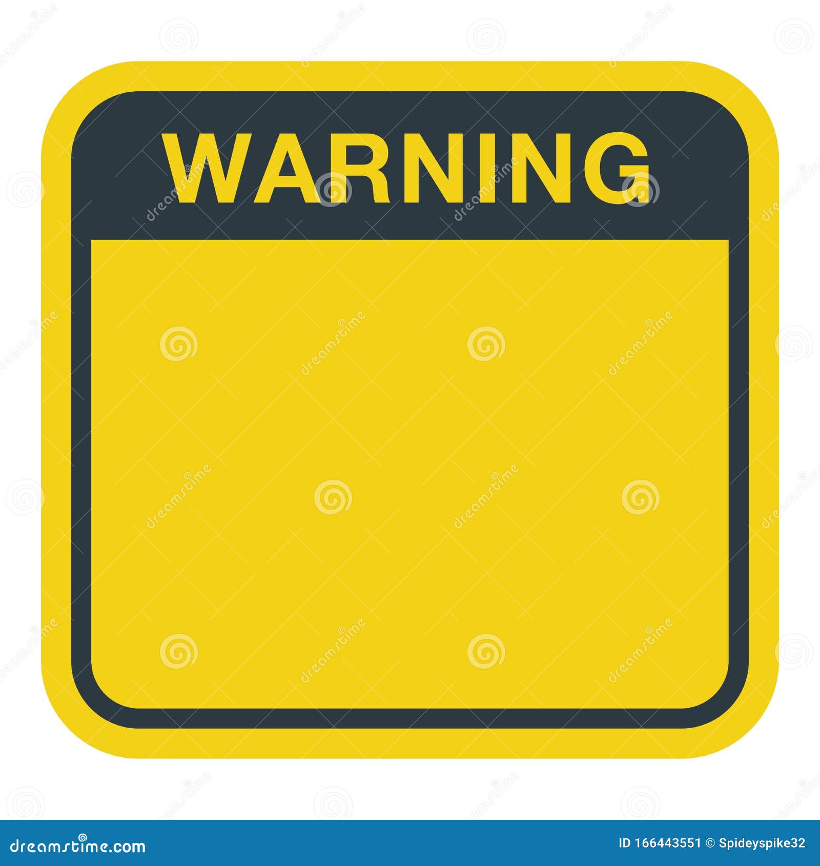 Blank Square Warning Sign with Text on Top Stock Vector - Illustration ...