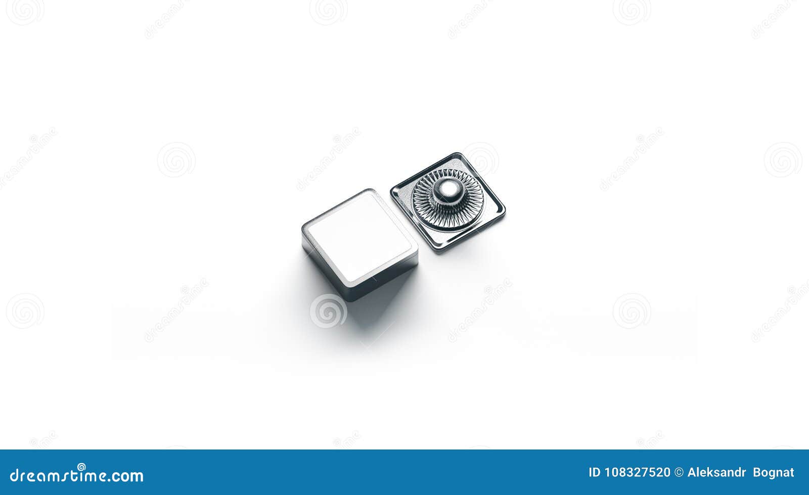 Blank Square White Metal Snap Button Mockup Isolated Stock Photo ...