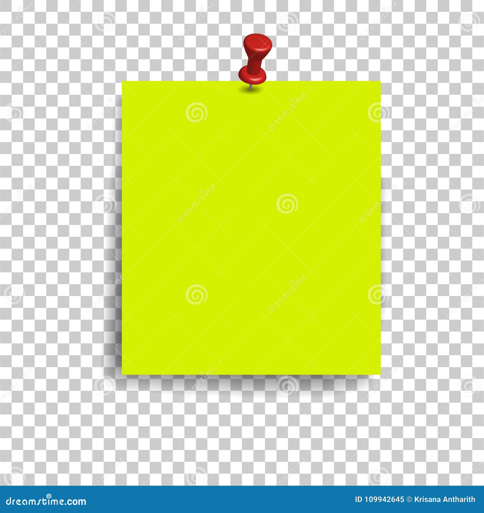 Blank Squared Notepad Pages and Pin. Note Paper Stuck with Pin Stock ...