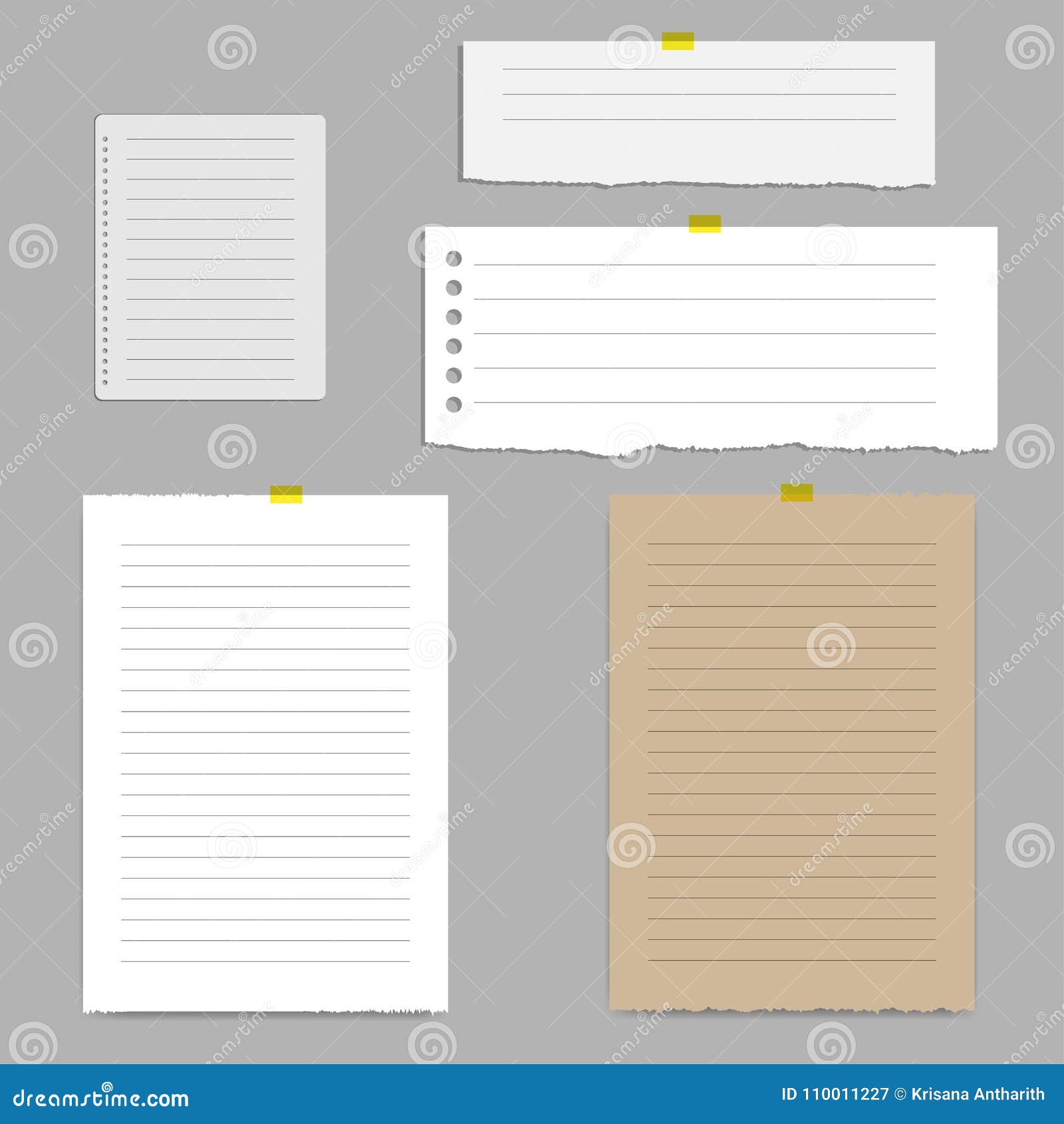 Blank Squared Notepad Pages and Pin. Note Paper Stuck with Pin Stock ...