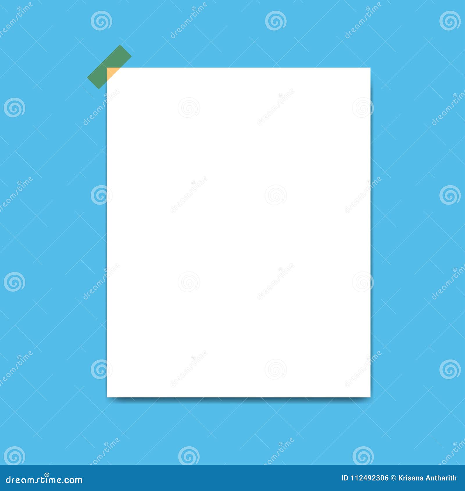 Blank Squared Notepad Pages and Tape. Note Paper Stuck with Beig Stock ...