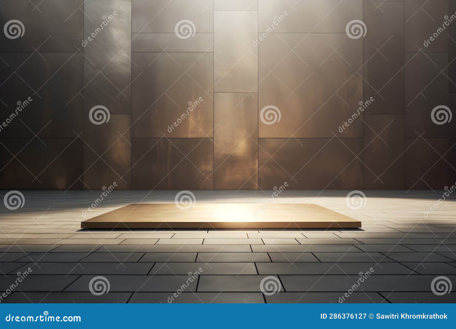 Blank Stage for Display of Presentation Product with Cement Wall Room ...