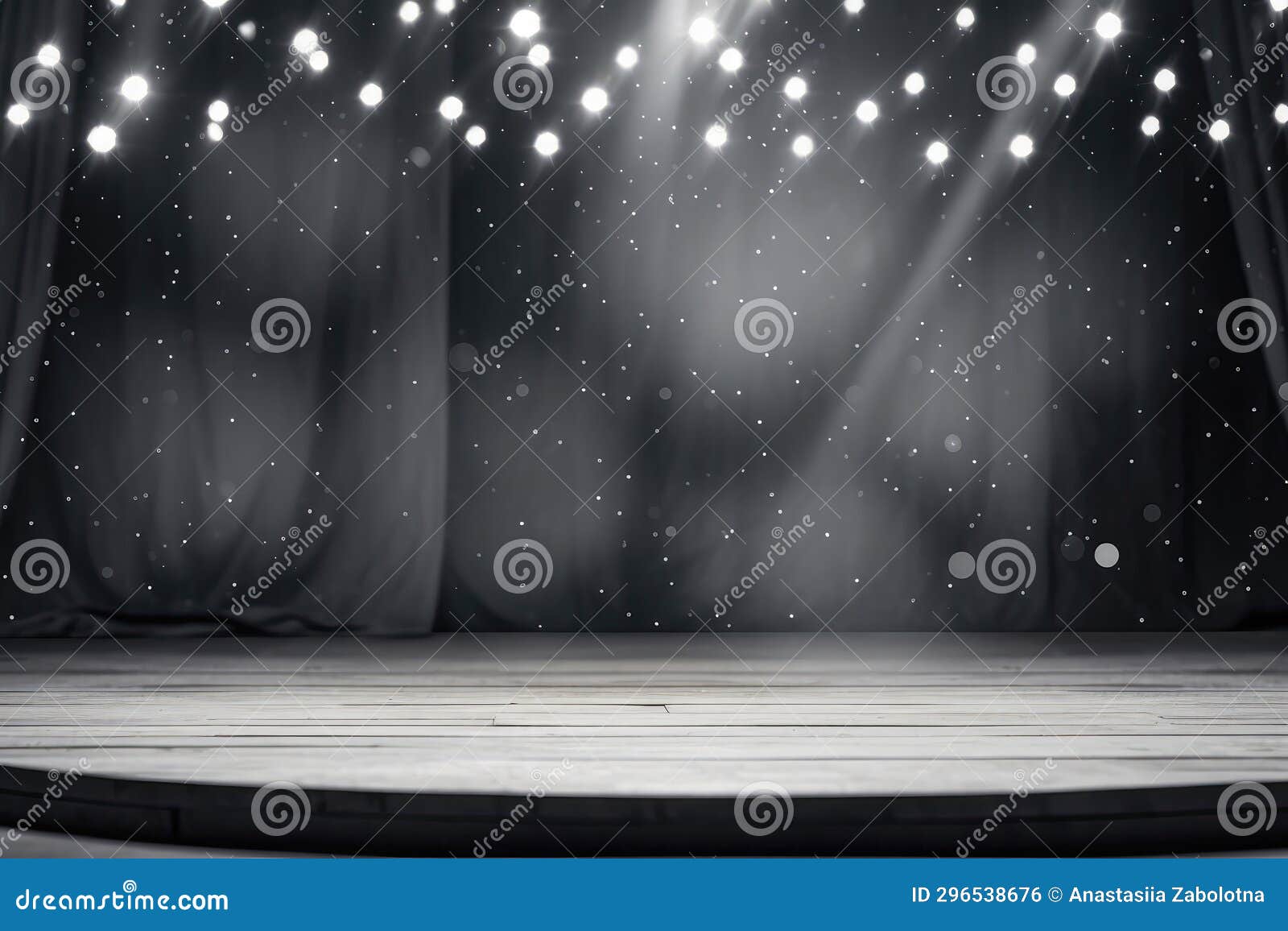 Blank Stage with Grey Bokeh. Generative AI Stock Illustration ...