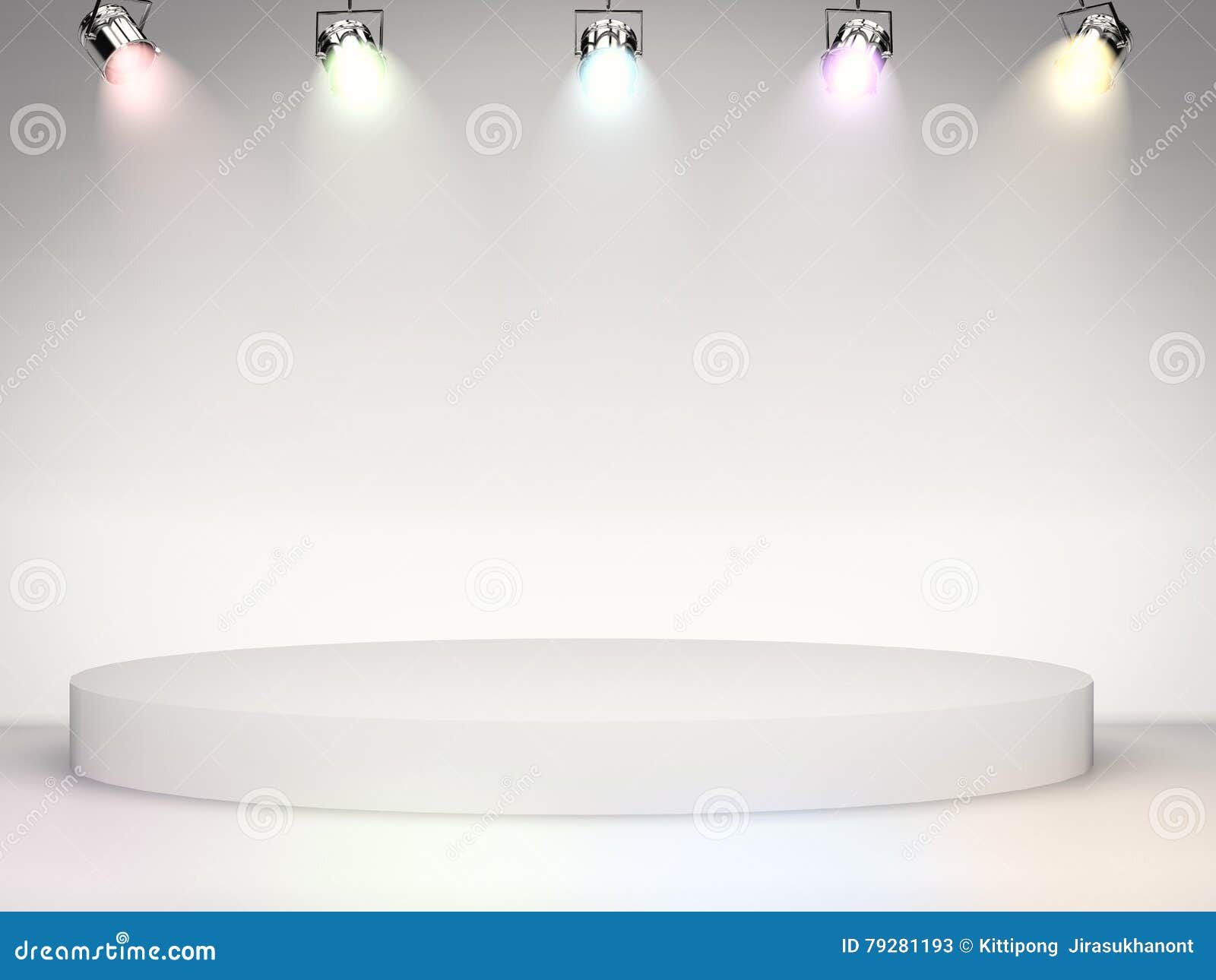 Blank Stage with Shining Lights Stock Image - Image of grey, equipment ...