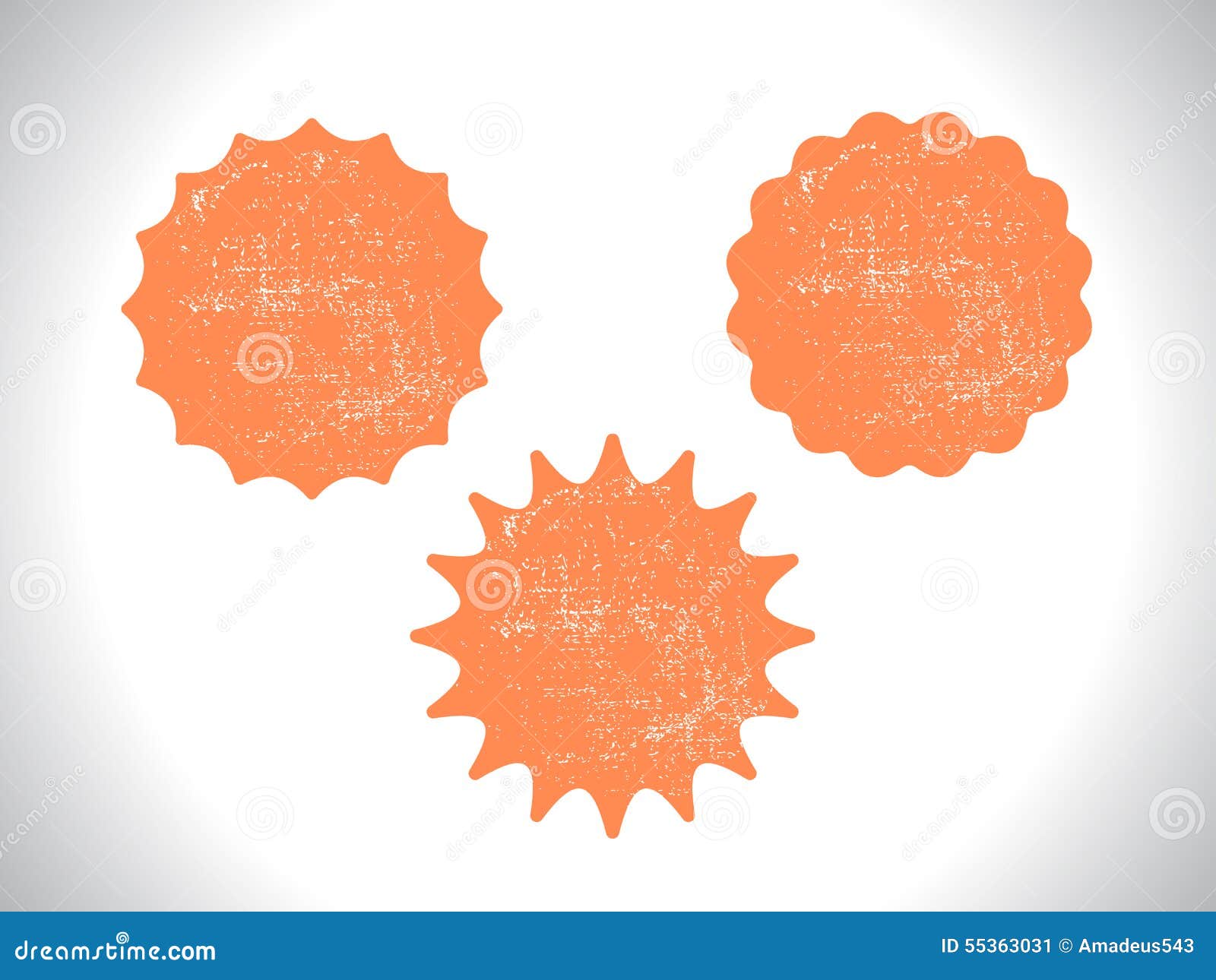 Blank Stamp Set, Ink Rubber Seal Texture Effect Cartoon Vector ...