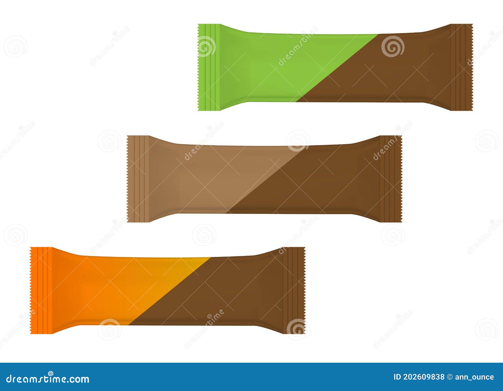 Blank Stick Pouch Chocolate Bar Wrapper Isolated on White Template ...