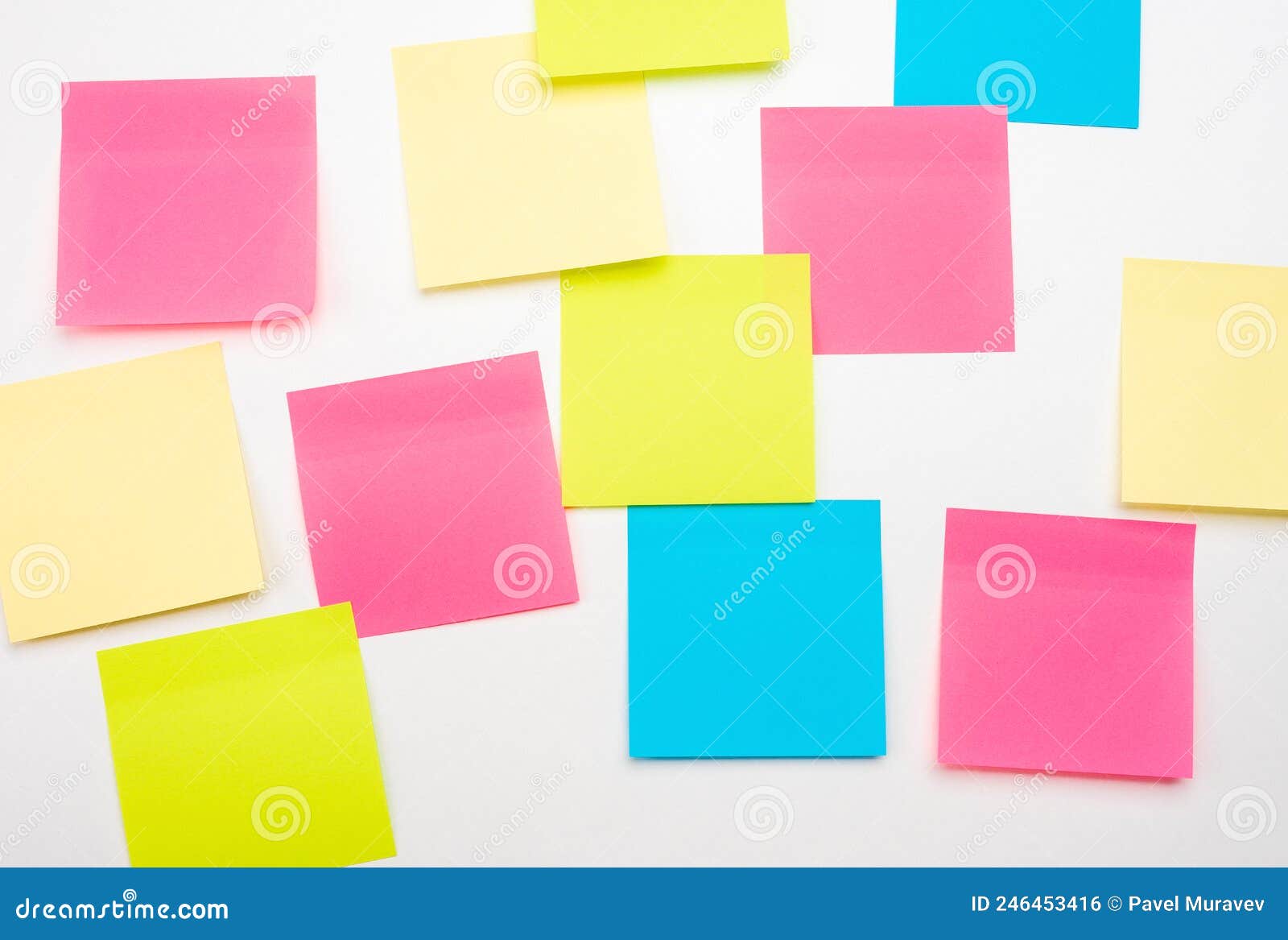Blank Sticker Notes on White Background. Mockup Sticky Note Paper ...