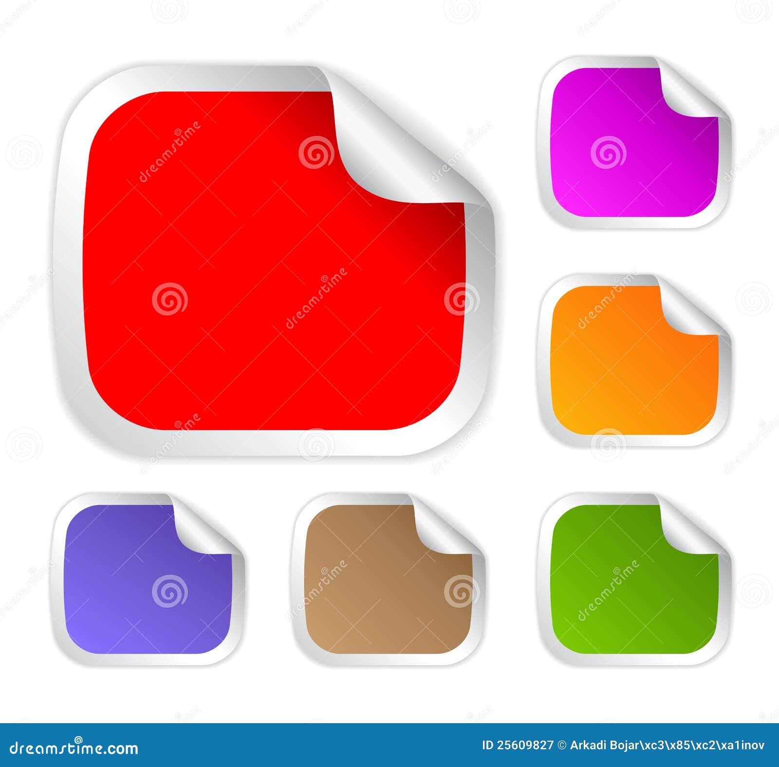 Blank stickers stock vector. Illustration of curled, message - 25609827