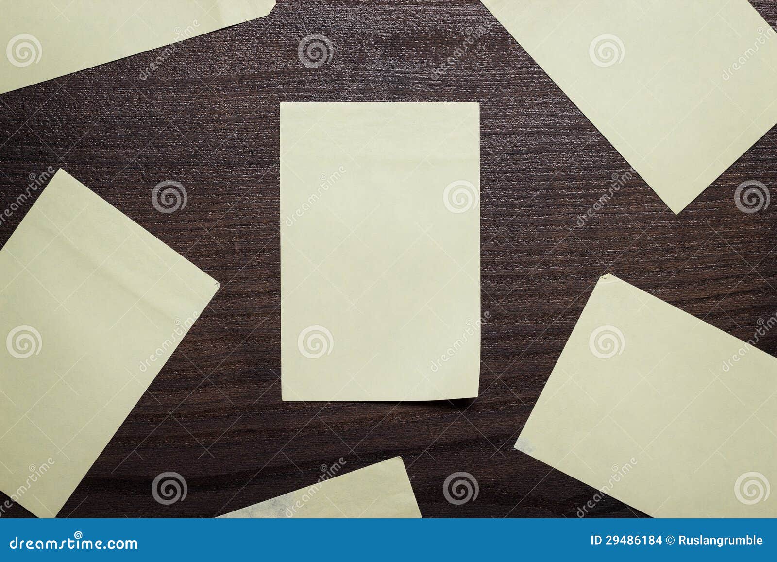 Blank Stickers on Brown Wooden Table Stock Photo - Image of file ...