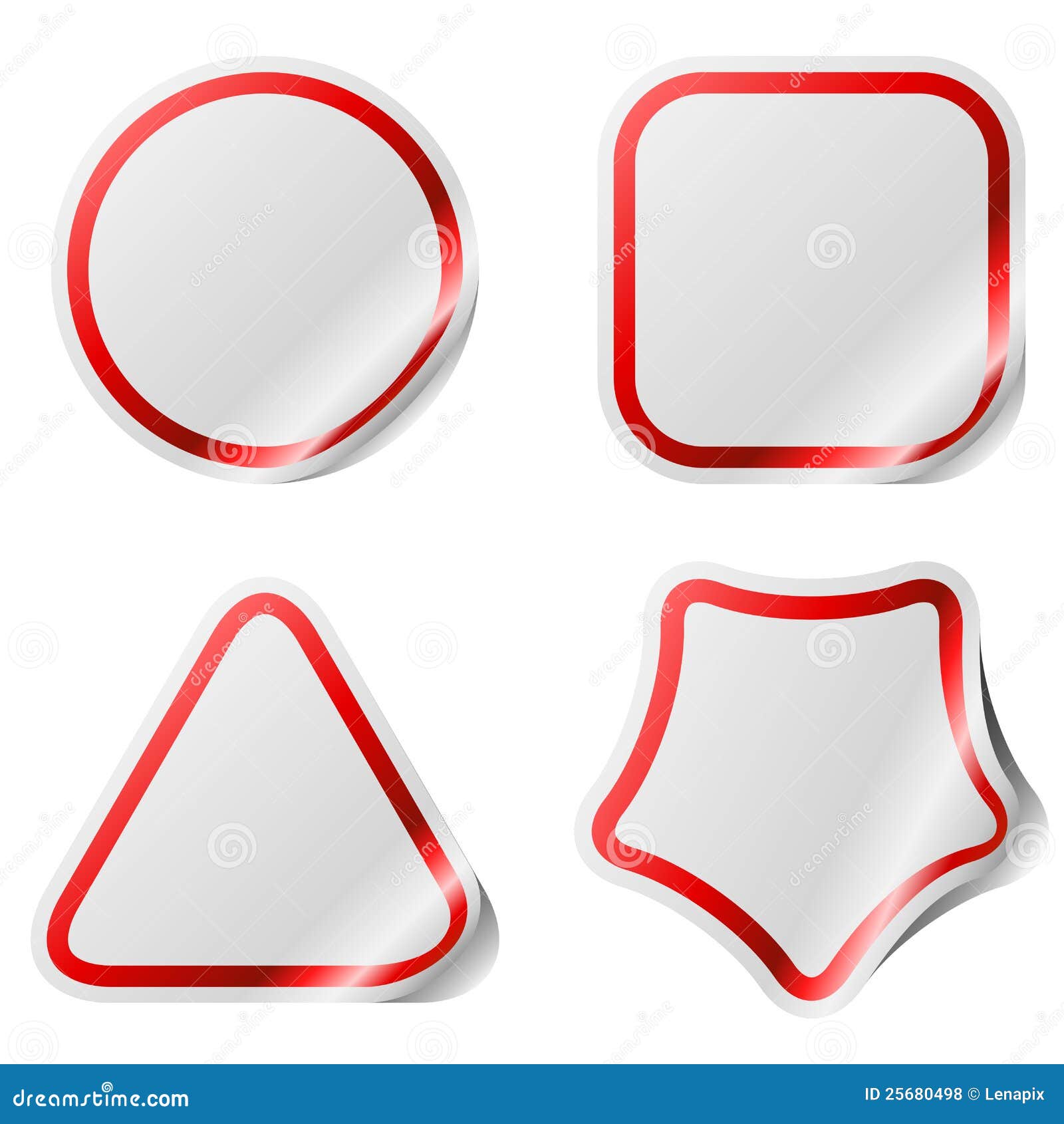 Blank Stickers with Color Frame. Stock Vector - Illustration of round ...