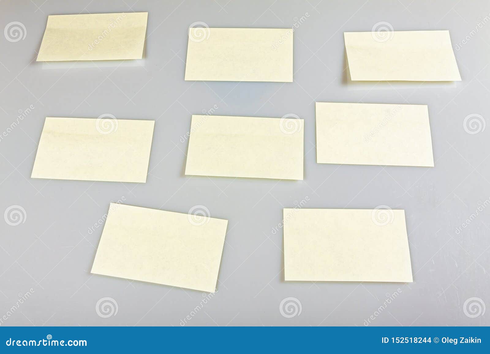 Blank Stickers Hanging on a White Wall, a Template for Inscriptions ...