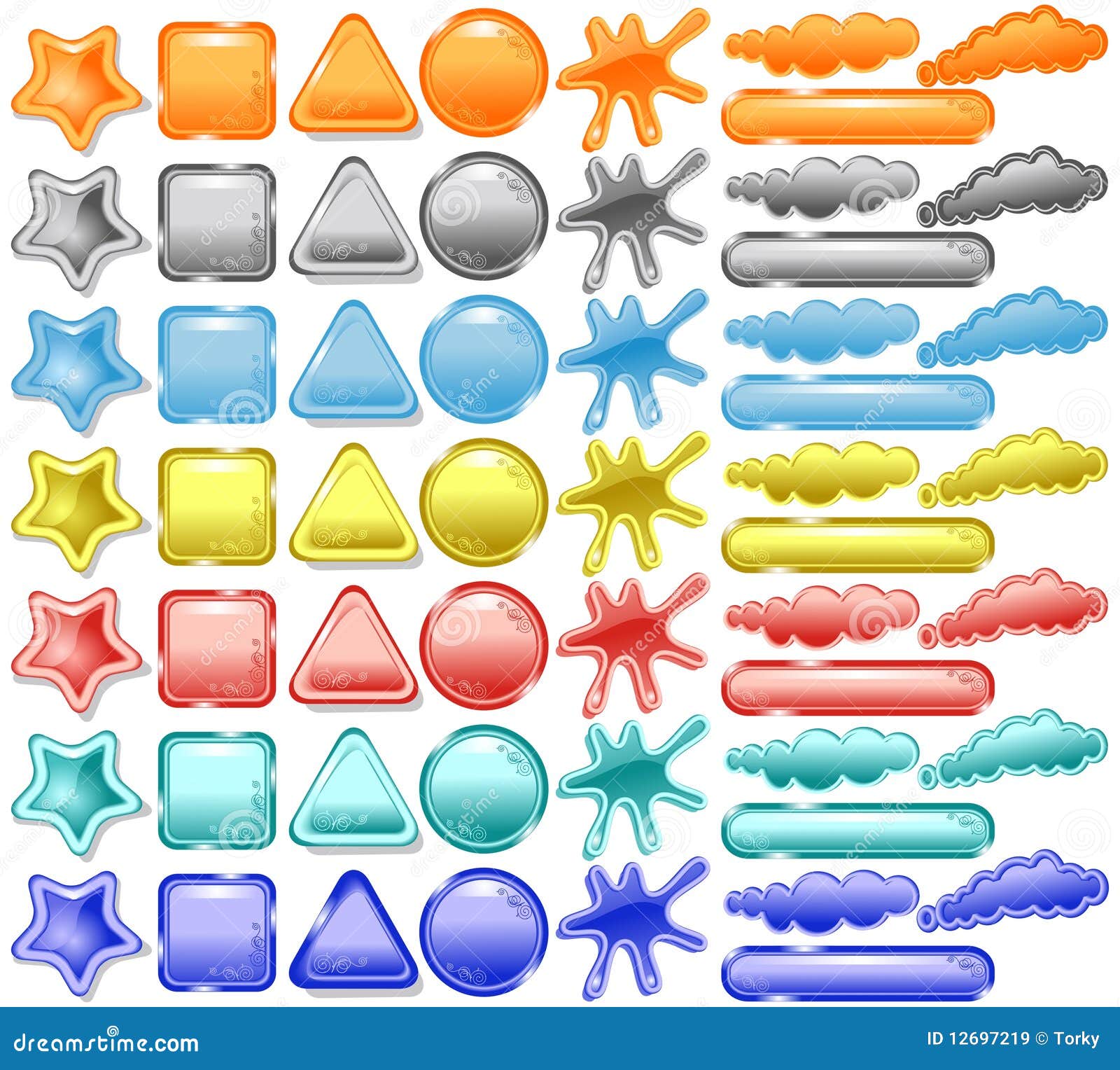 Blank Stickers, Web Buttons and Speech Bubbles Stock Vector ...