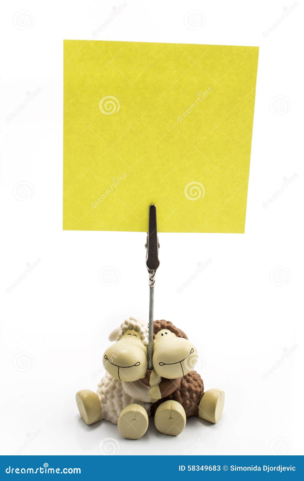 Blank Sticky Note with Clip and Figurines Sheep Stock Image - Image of ...