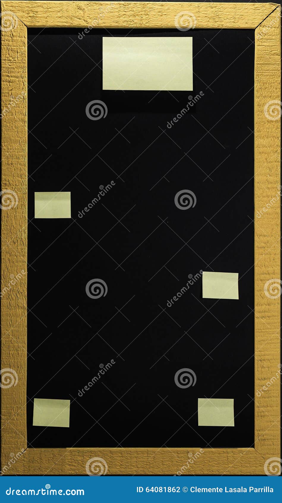 Blank Sticky Notes on Blackboard with a Orange Frame Stock Photo ...