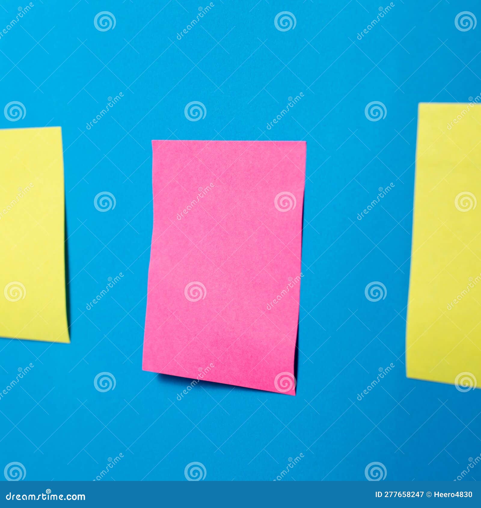 Blank Sticky Notes on Blue Background Stock Image - Image of blue ...