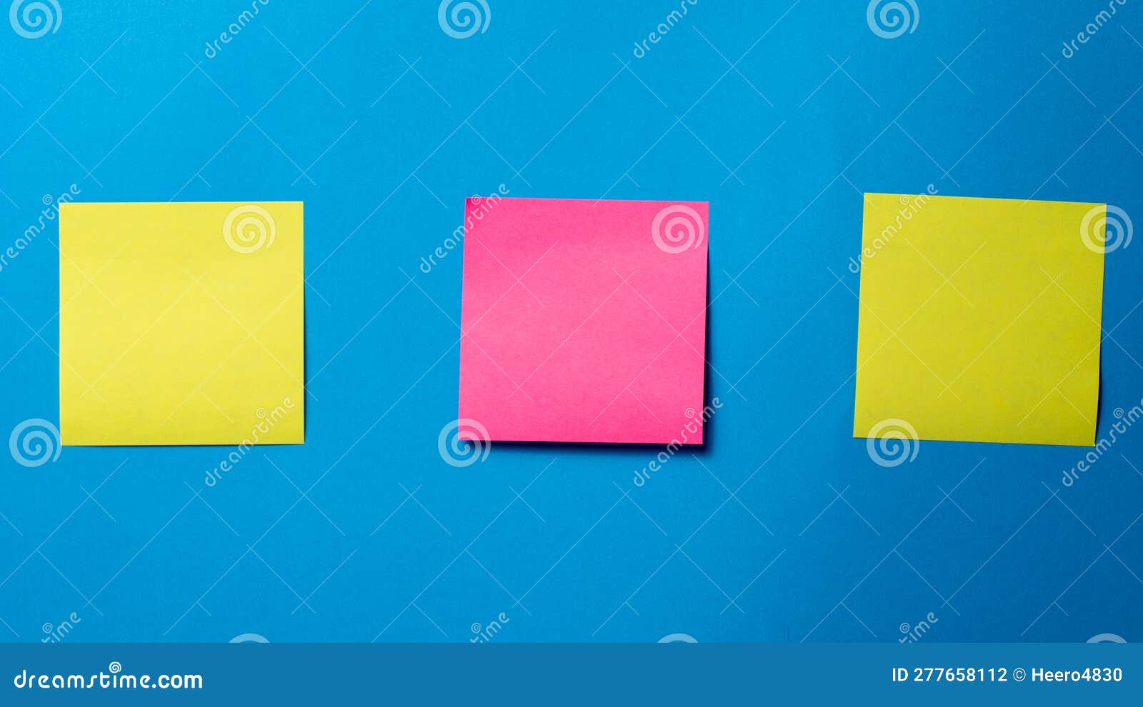 Blank Sticky Notes on Blue Wall 16x9 Stock Photo - Image of note ...