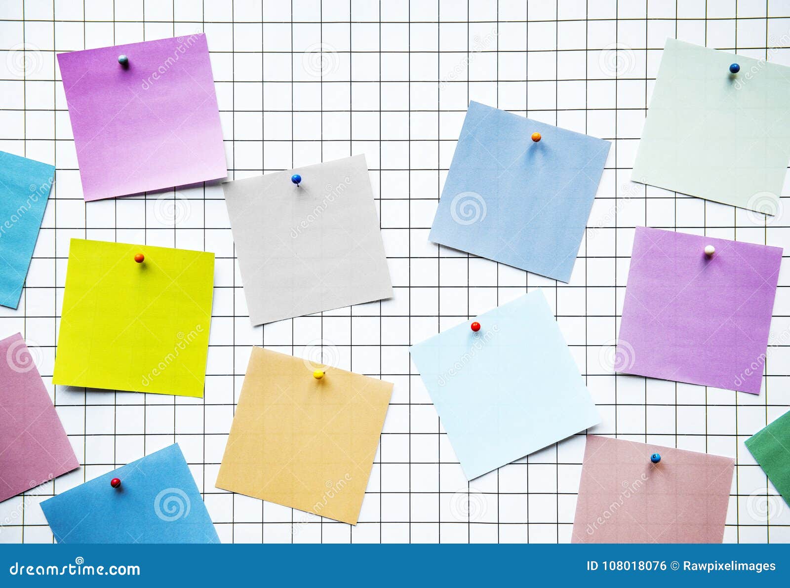 Blank Sticky Notes Paper Reminder Stock Photo - Image of notes, pushpin ...