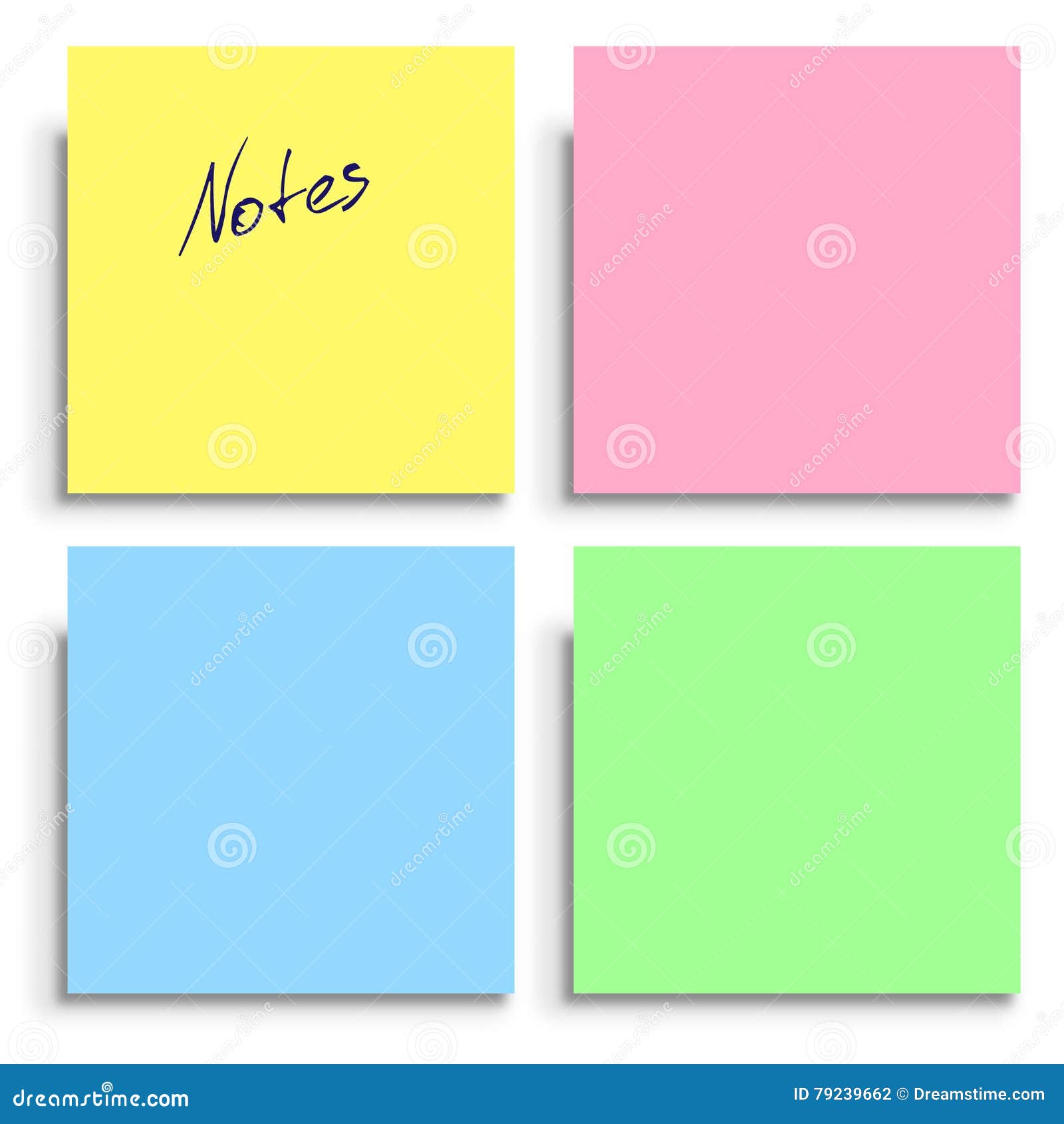 Blank Sticky Notes Vector Illustration Stock Illustration ...