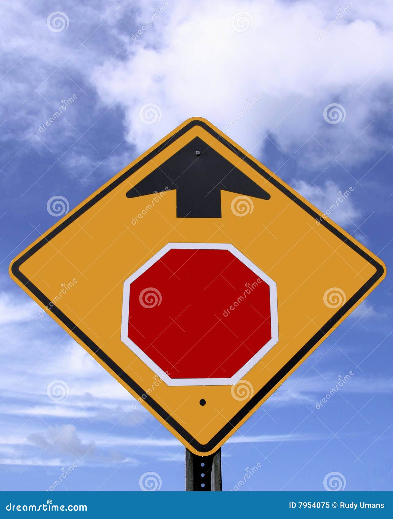 Blank stop ahead sign stock image. Image of concept, pause - 7954075