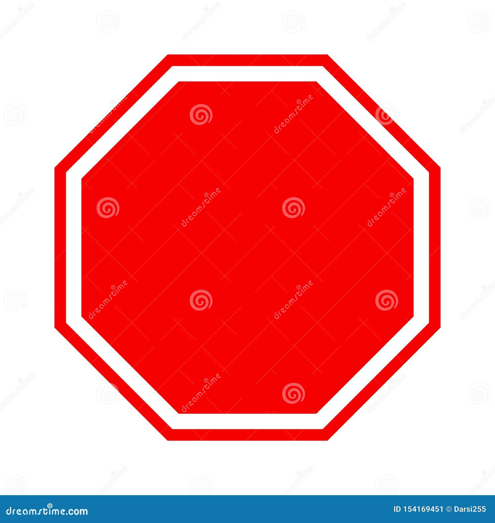Blank Stop Sign Icon, Red Isolated on White Background, Vector ...