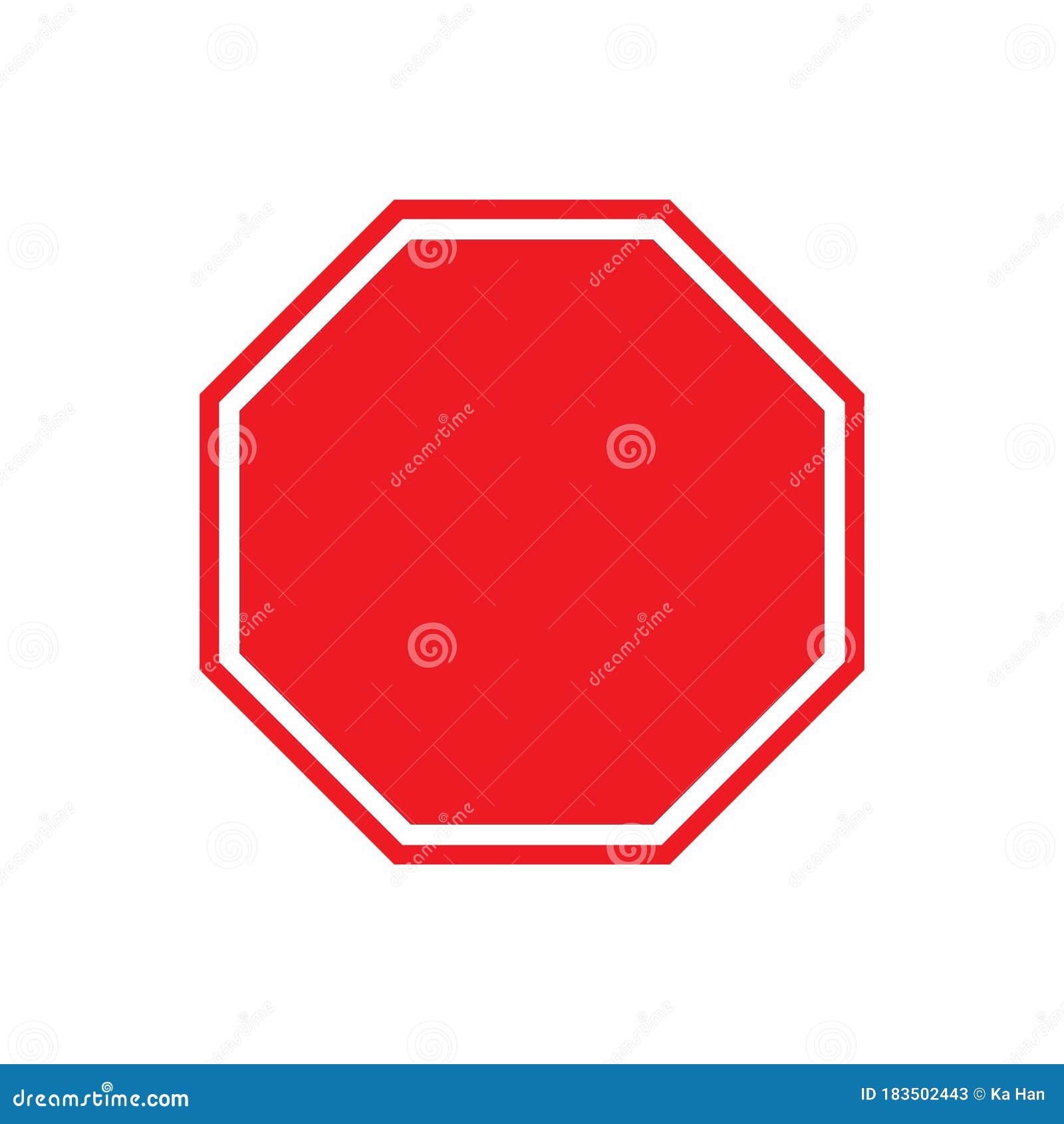 Blank Stop Sign Icon Vector. Red Sign Background Image Stock Vector ...