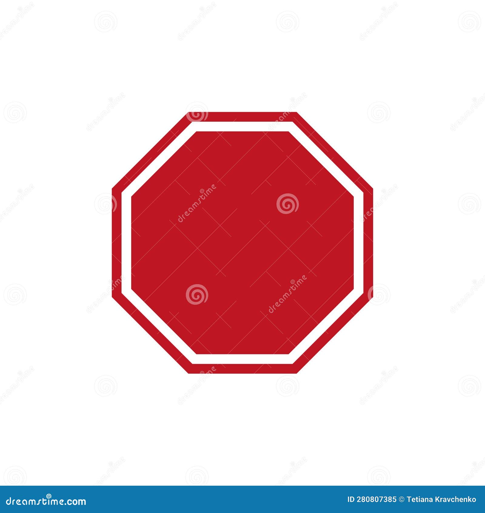 Blank Stop Sign. Red Empty Hexagon. Road Sign. Vector Illustration ...