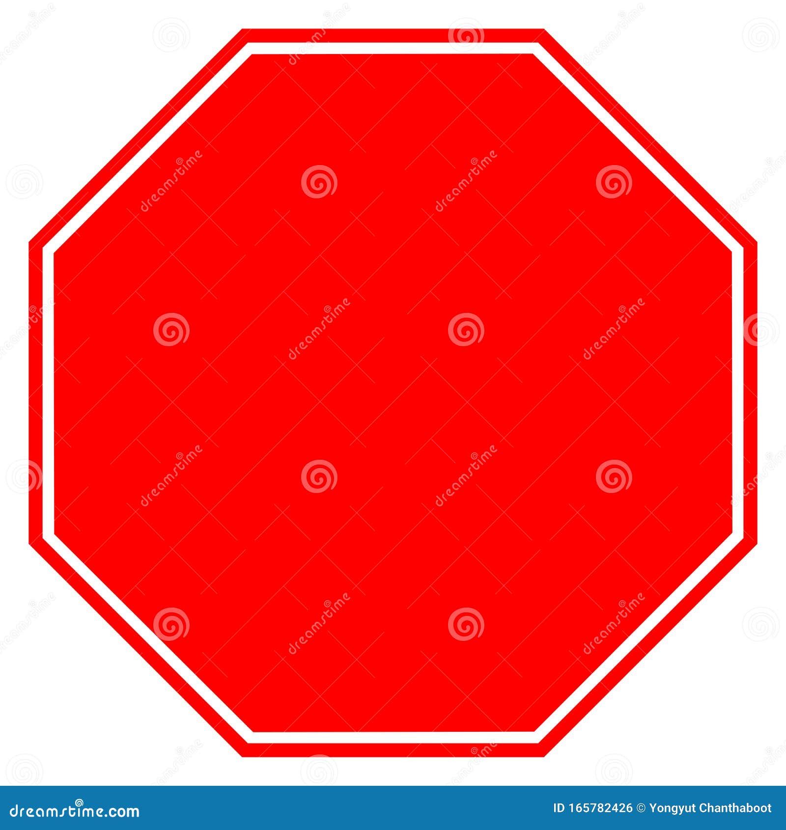 Blank Red Stop Sign Vector Icon. Empty Danger Symbol Vector ...