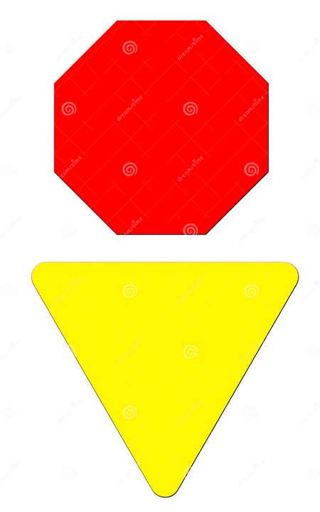 Blank Stop & Yield Sign Stock Illustration - Illustration of blank ...