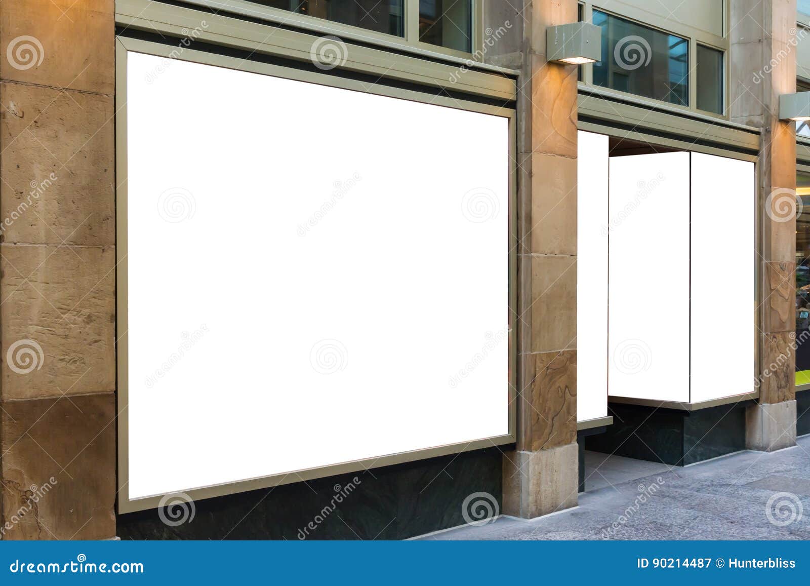 Blank Storefront Copy Space Template Crowded Area Mall Design White ...