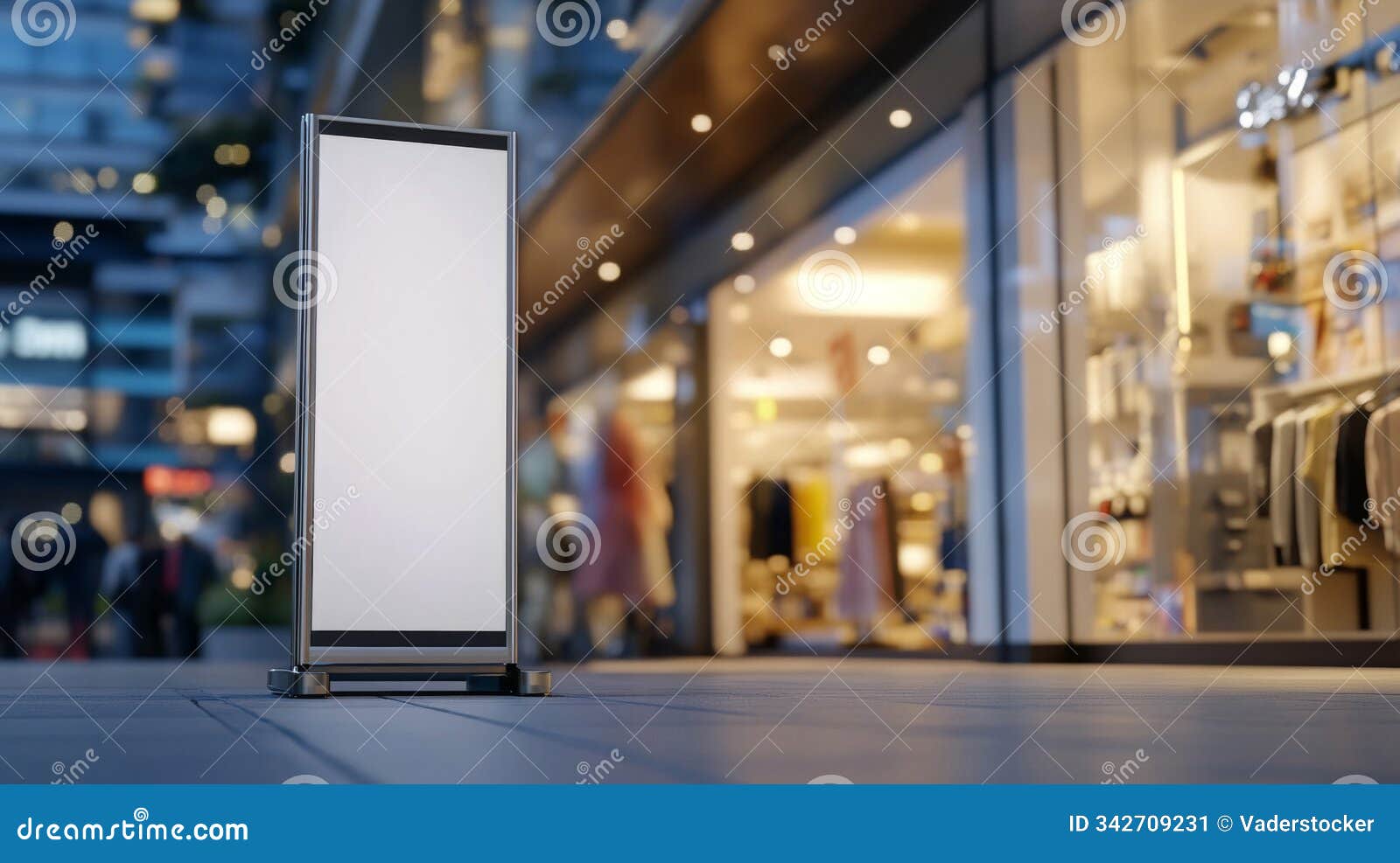 Blank Storefront Sign in Front of a Retail Store Stock Illustration ...