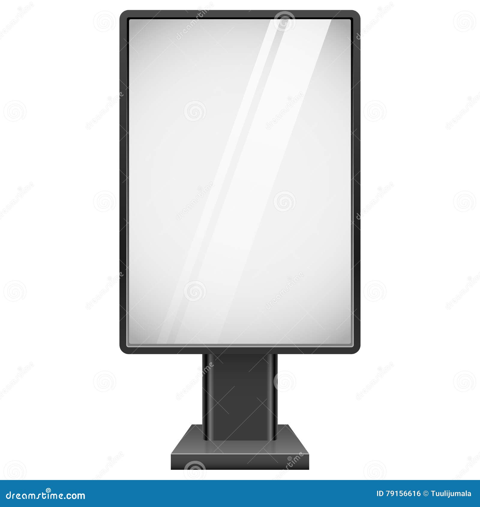 Blank Street Advertising Board with Black Frame Stock Vector ...