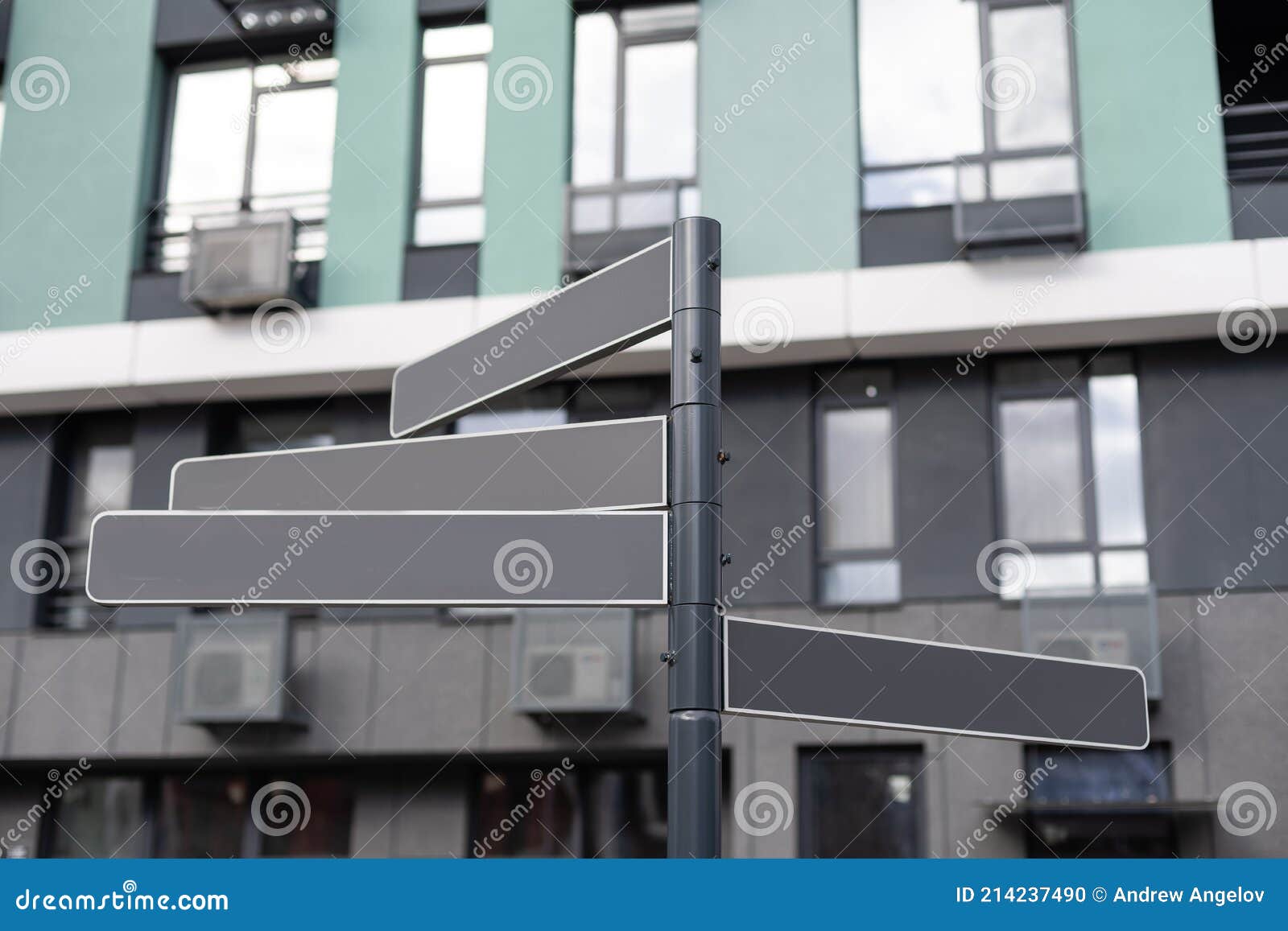 Blank Street Direction Arrow Sign. Stock Photo - Image of blue, road ...